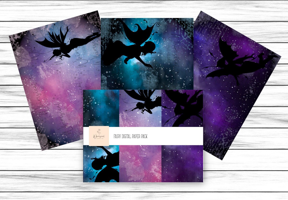 Fairy Digital Paper, Printable Journal Pages, Printable Scrapbook Paper ...