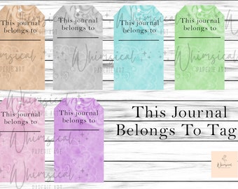 This Journal Belongs To... Label Sheet - Etsy