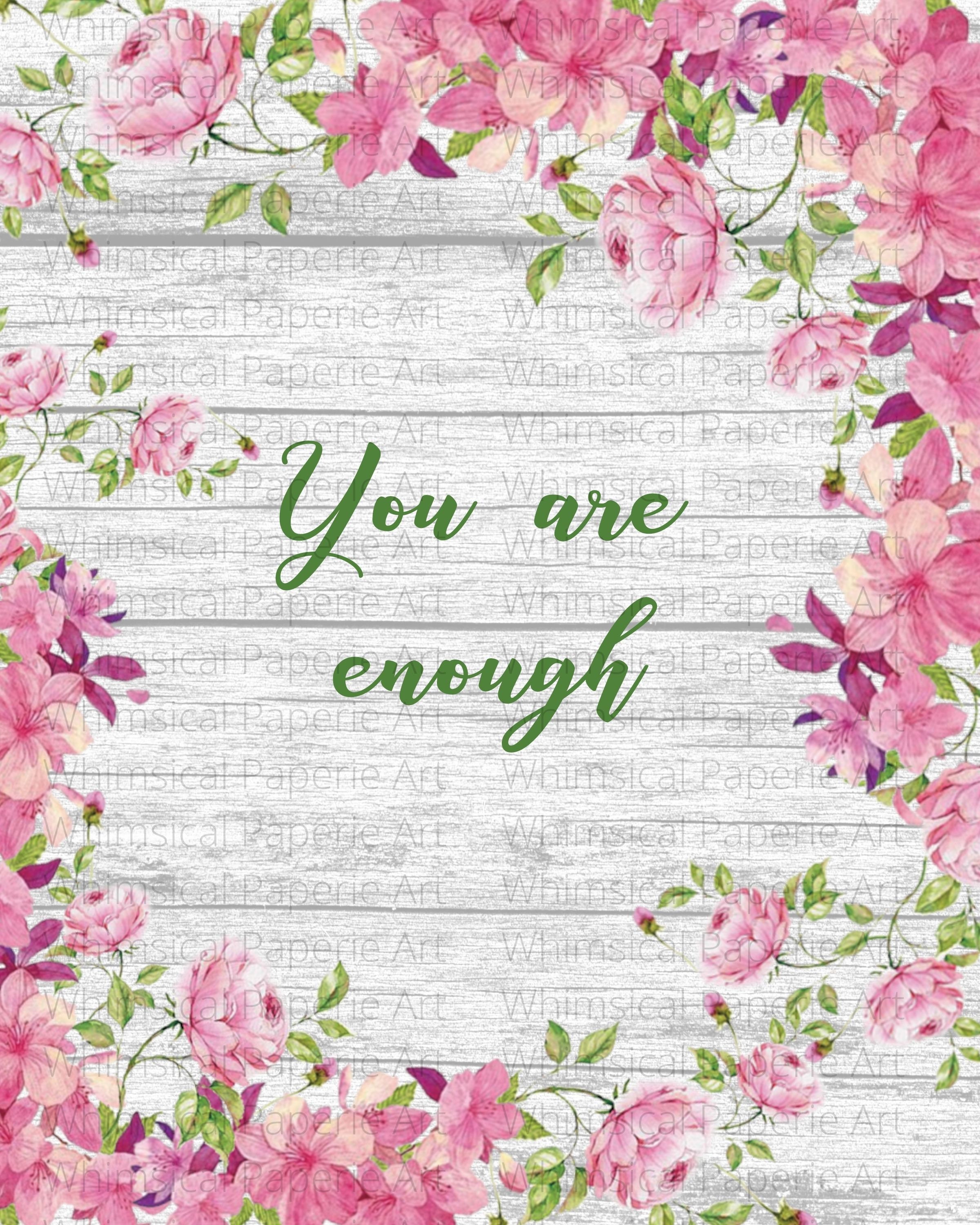 You Are Enough Print Printable Wall Art Encouraging Quote | Etsy