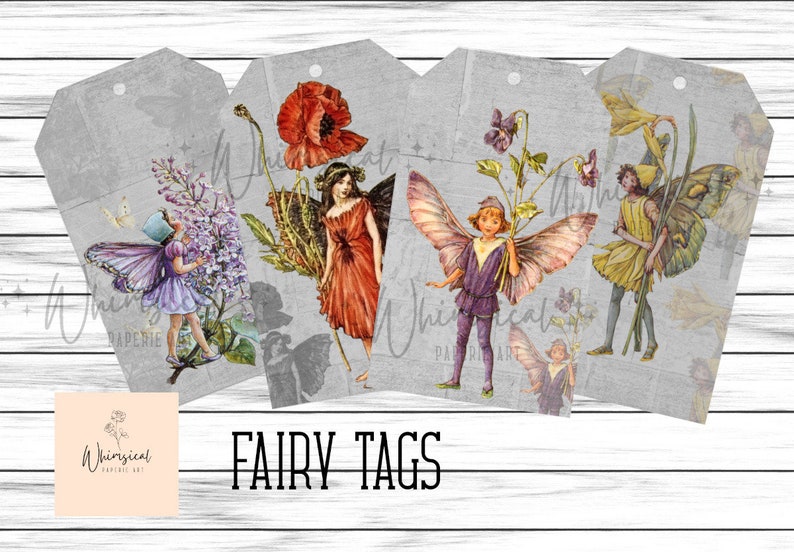 Printable Fairies, Fairy Tags, Fairy Junk Journal Printable, Digital ...