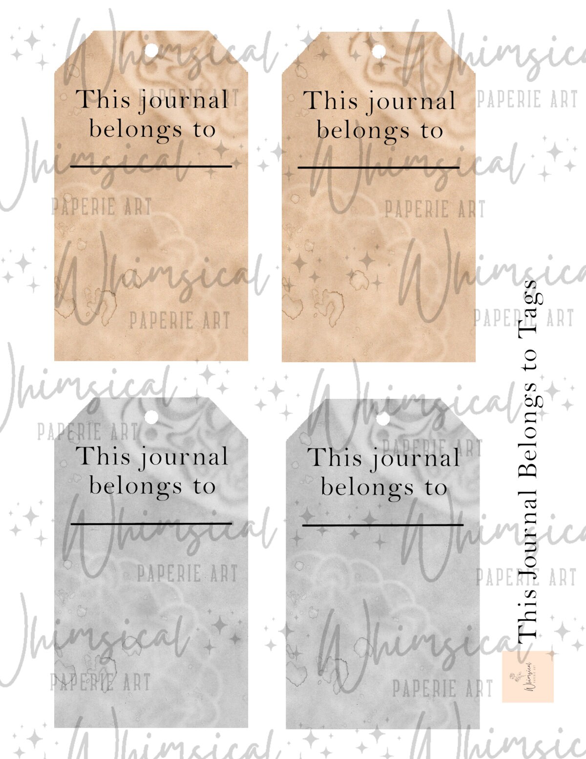 Junk Journal Tags Download, Printable Journal Ephemera, This Book ...