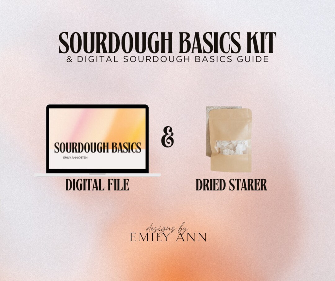 SOURDOUGH BASICS KIT 100 Year Old Dried Organic Sourdough Starter & Digital Sourdough Guide Step ...
