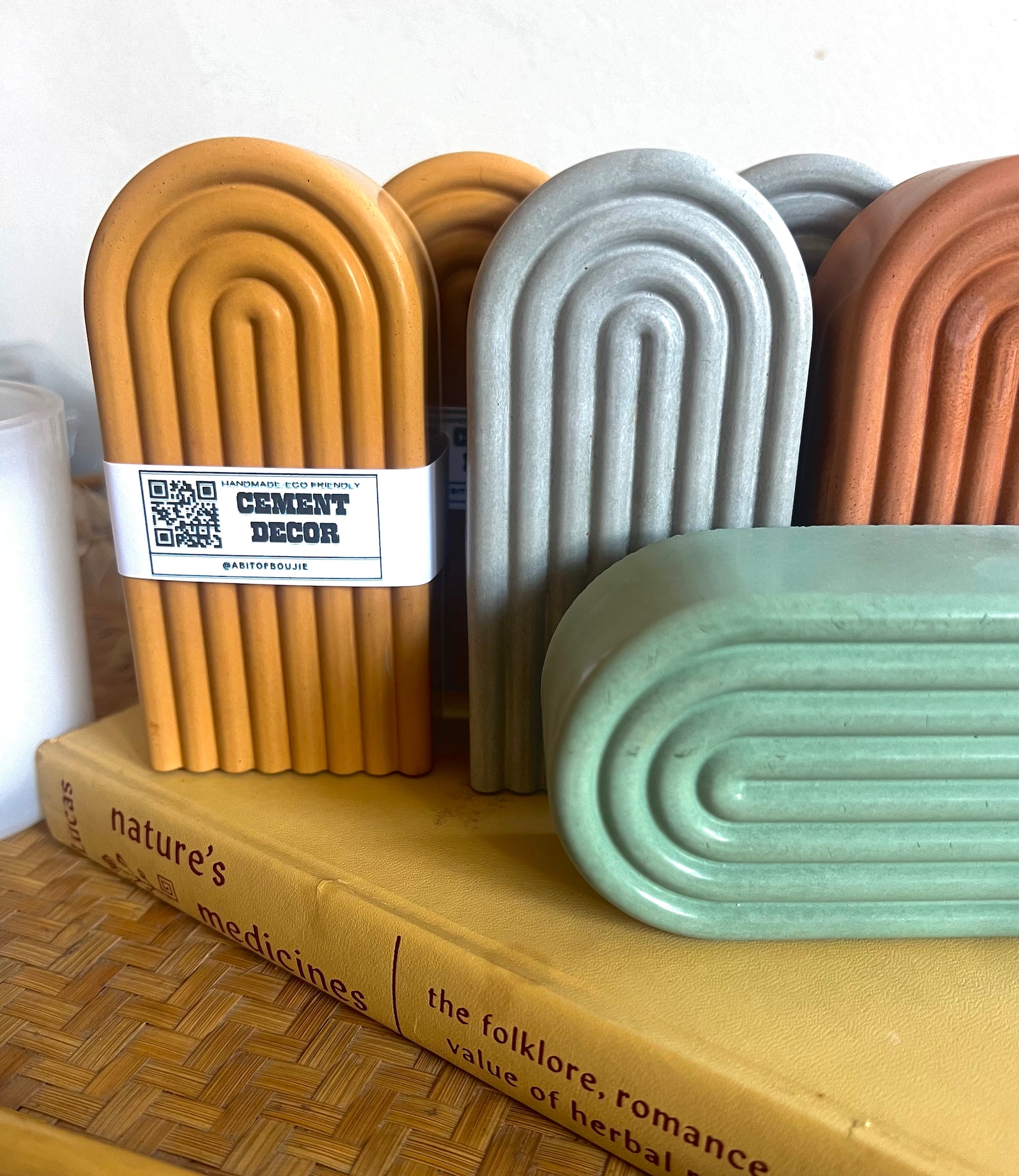 Concrete Bookend Set / Concrete Decorative Book Ends / Cement / Library ...