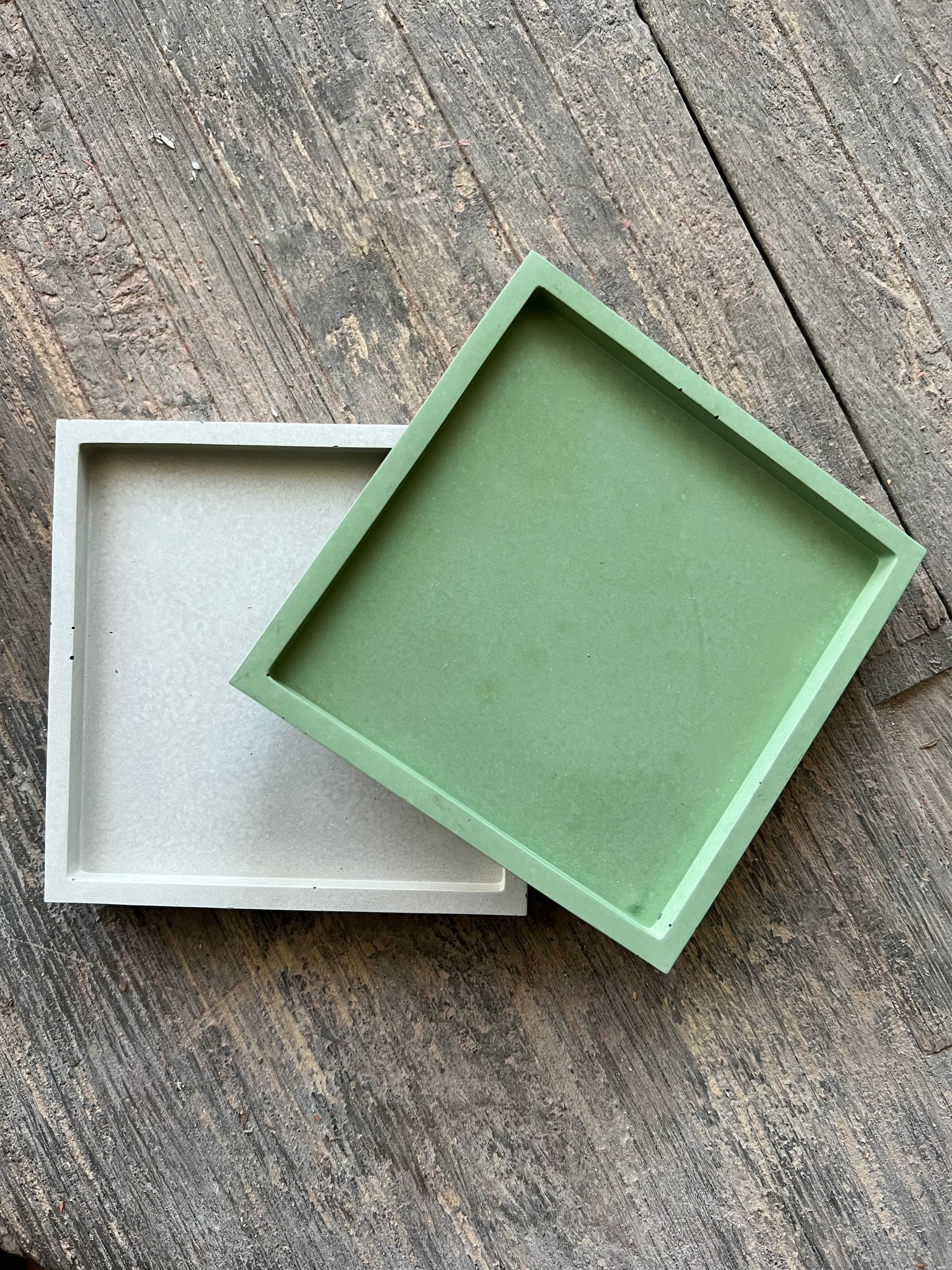 Handmade Concrete Square Tray | Colorful Catch-all Tray, Smudge or ...