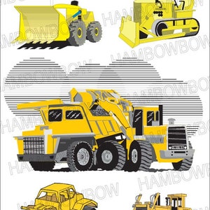 Construction Truck Clipart Set, Heavy Vehicle Graphics (digital ...
