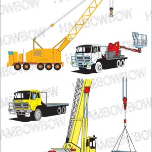 Construction Truck Clipart Set, Heavy Vehicle Graphics (digital ...