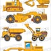 Construction Truck Clipart Set, Heavy Vehicle Graphics (digital ...