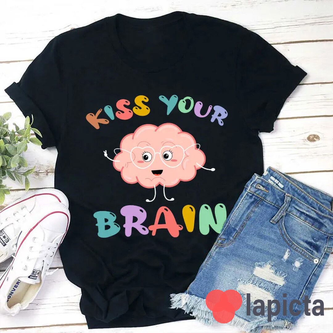 Kiss Your Brain Cartoon T-shirt, Cartoon Shirt, Kindergarten Shirt ...