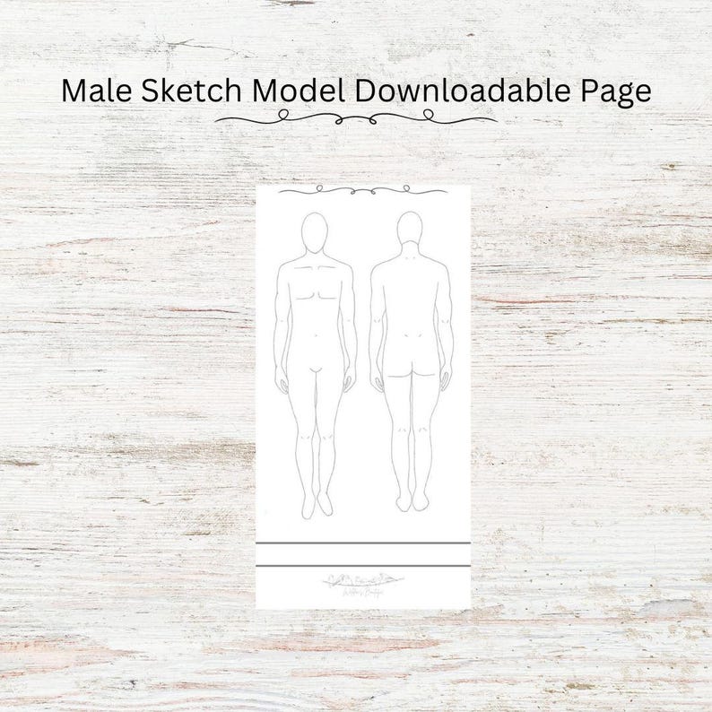Male Sketch Model Downloadable Sheet - Etsy
