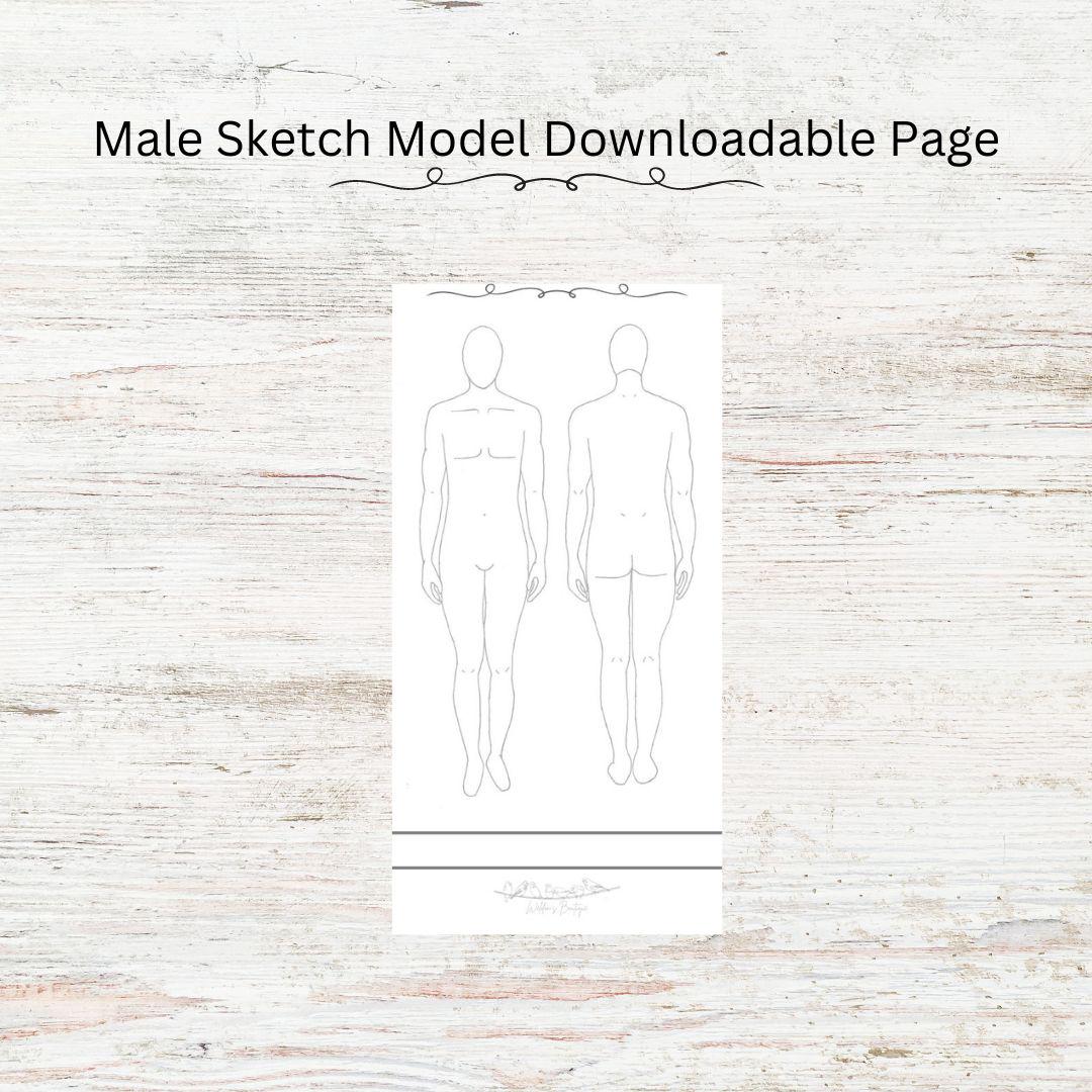 Male Sketch Model Downloadable Sheet - Etsy