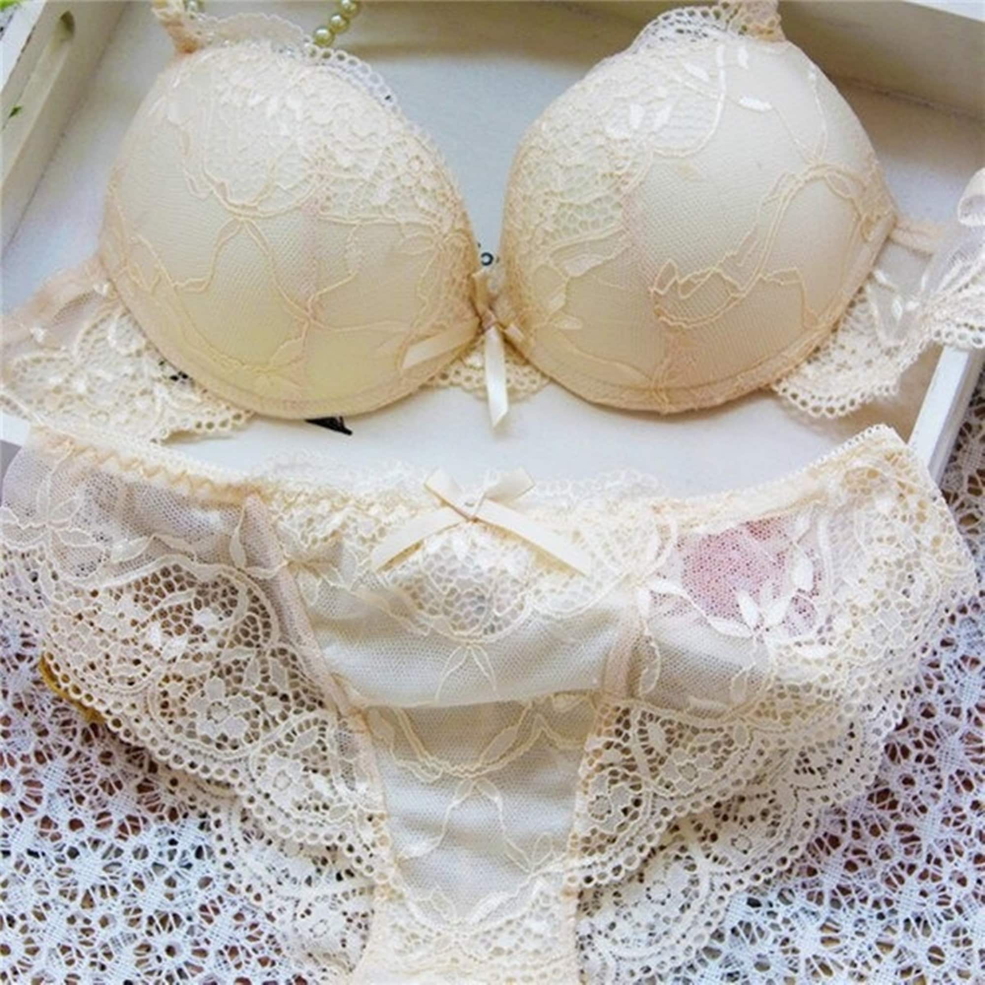 New Women Bra Sets Lady Cute Sexy Underwear Satin Lace Etsy