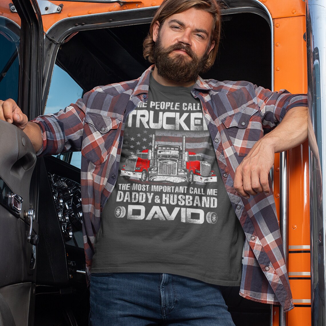 Trucker Daddy And Husband Shirt Truck Driver Shirt Custom Name Etsy
