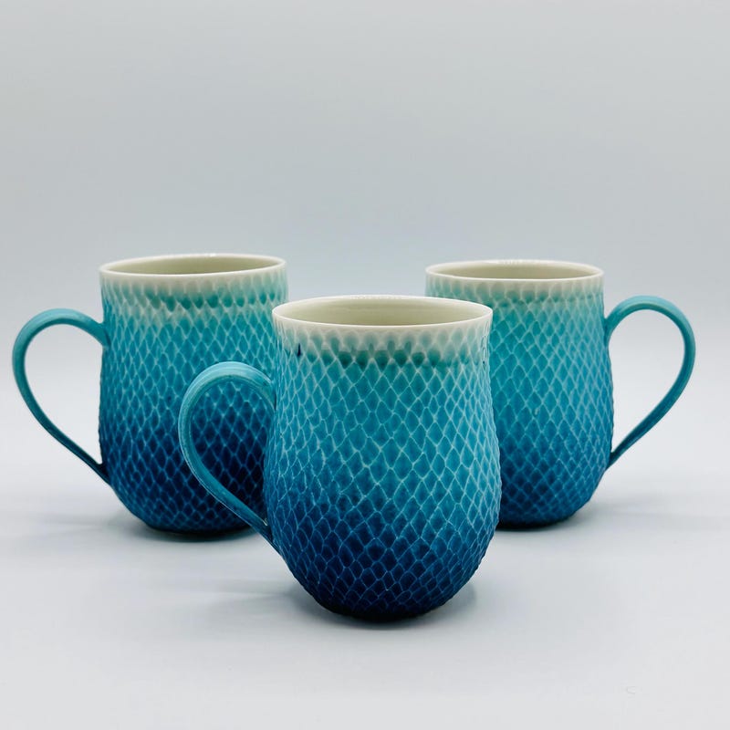 Blue Pottery Mugs - Etsy