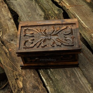 Encrypted Chest / Wood Box / Wooden Gift and Keepsake Box / Wood Carved ...