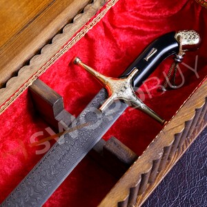 Prophet Muhammad Sword, Hand Forged Damascus Sword, Sword With Box ...
