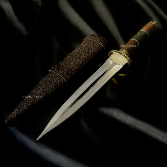 Handmade Dagger Double Edged Medieval Turkish Dagger Slotted - Etsy