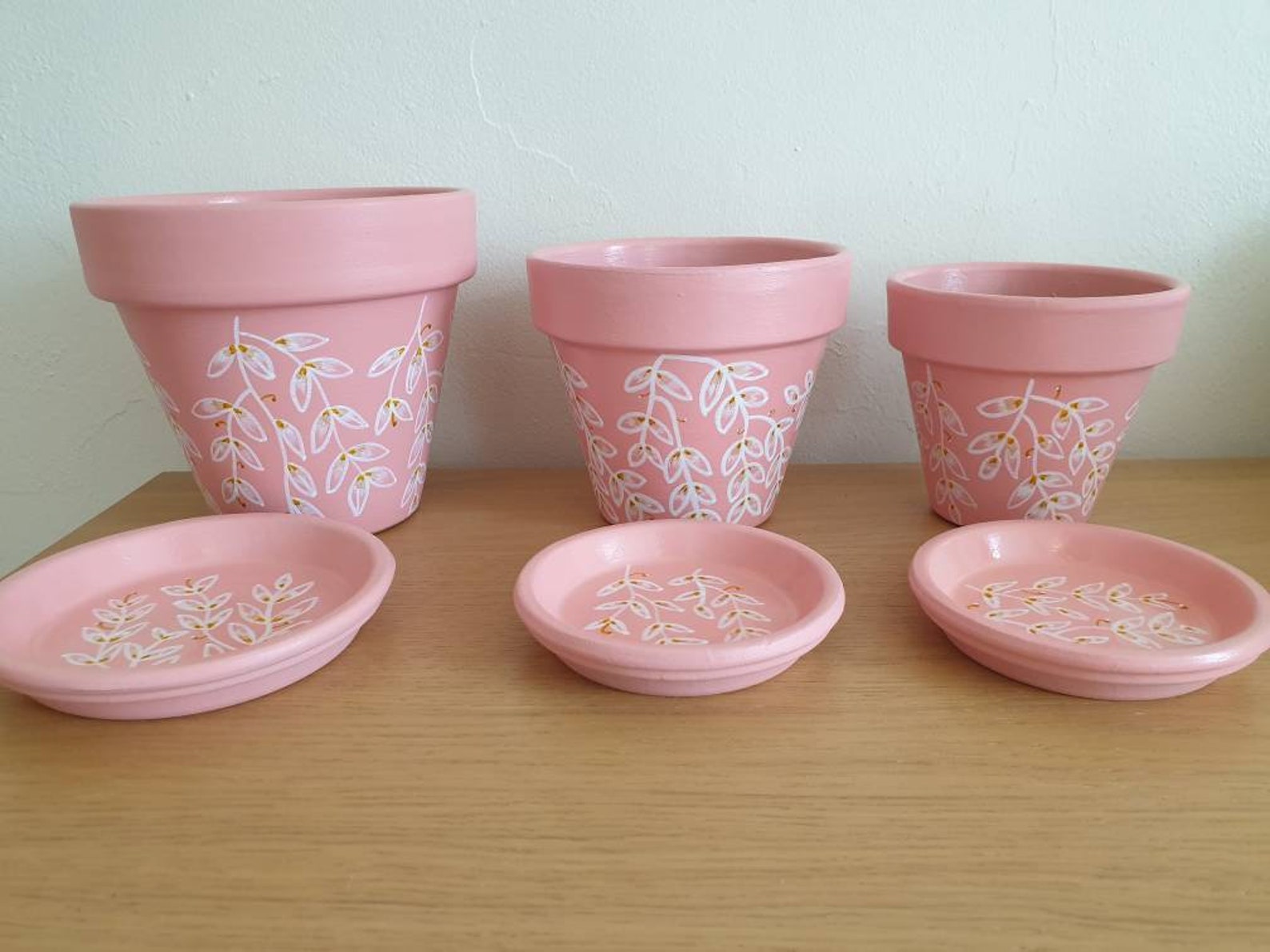 Dusty pink plant pot painted planter Gift 6.5cm 9cm | Etsy