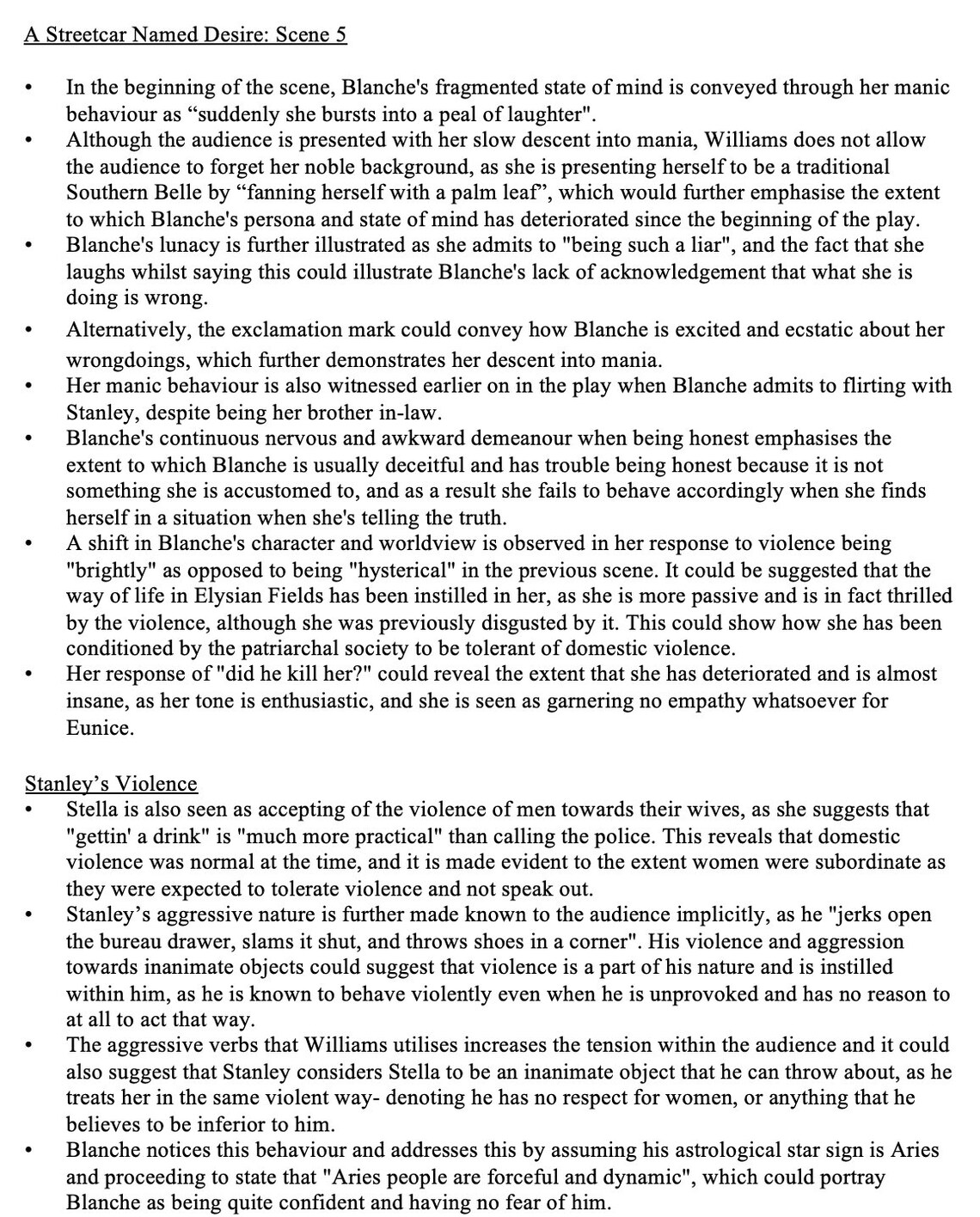 A Streetcar Named Desire Scene 5 Summary Sheet (A Level) - Etsy