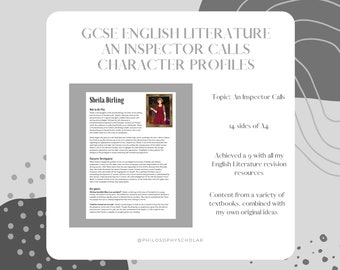 An Inspector Calls Plot Timeline | English Literature Revision | Digital Download - Etsy UK