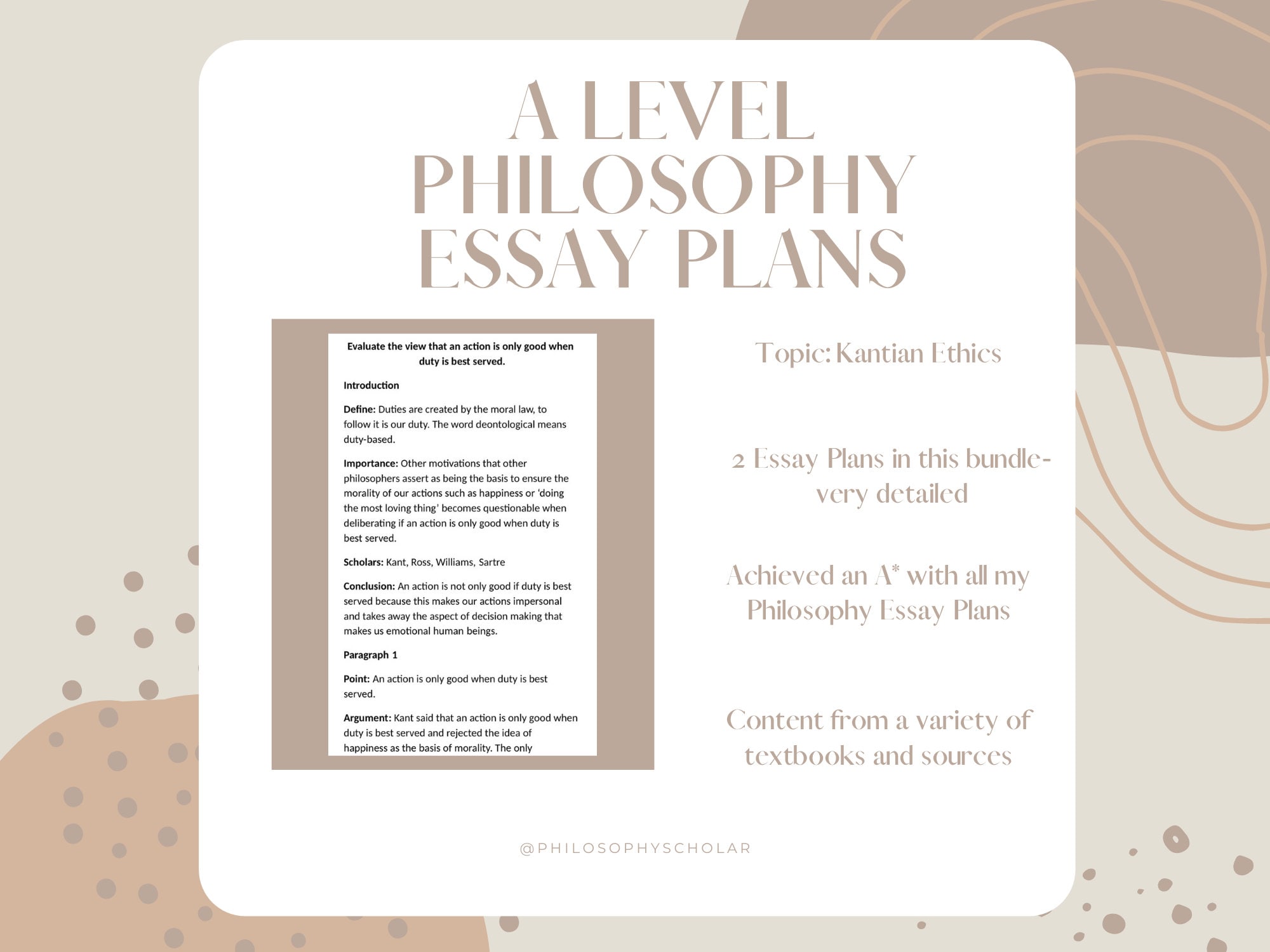 Kantian Ethics- Philosophy & Ethics A Level OCR - Etsy UK