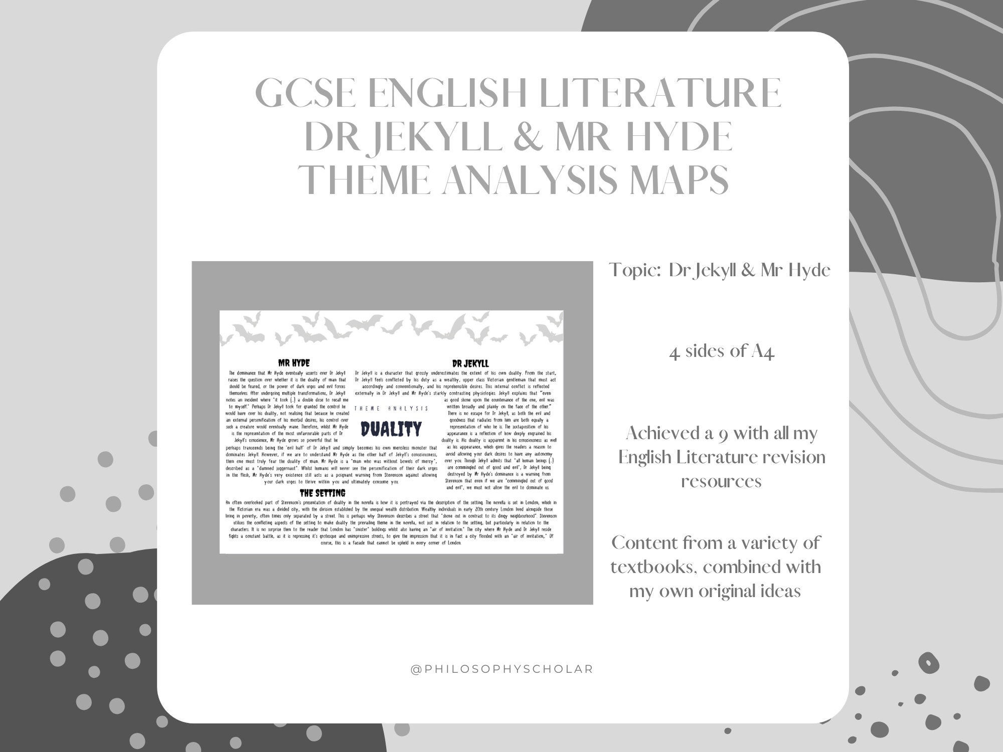 Dr Jekyll and Mr Hyde Theme Analysis Maps GCSE English Literature - Etsy