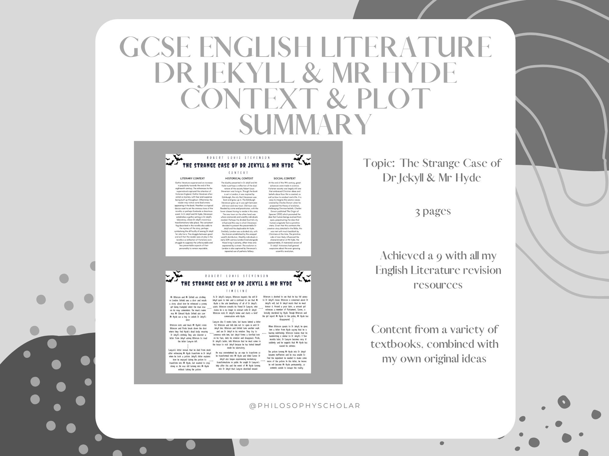 Dr Jekyll and Mr Hyde Context Guide & Plot Summary GCSE English ...