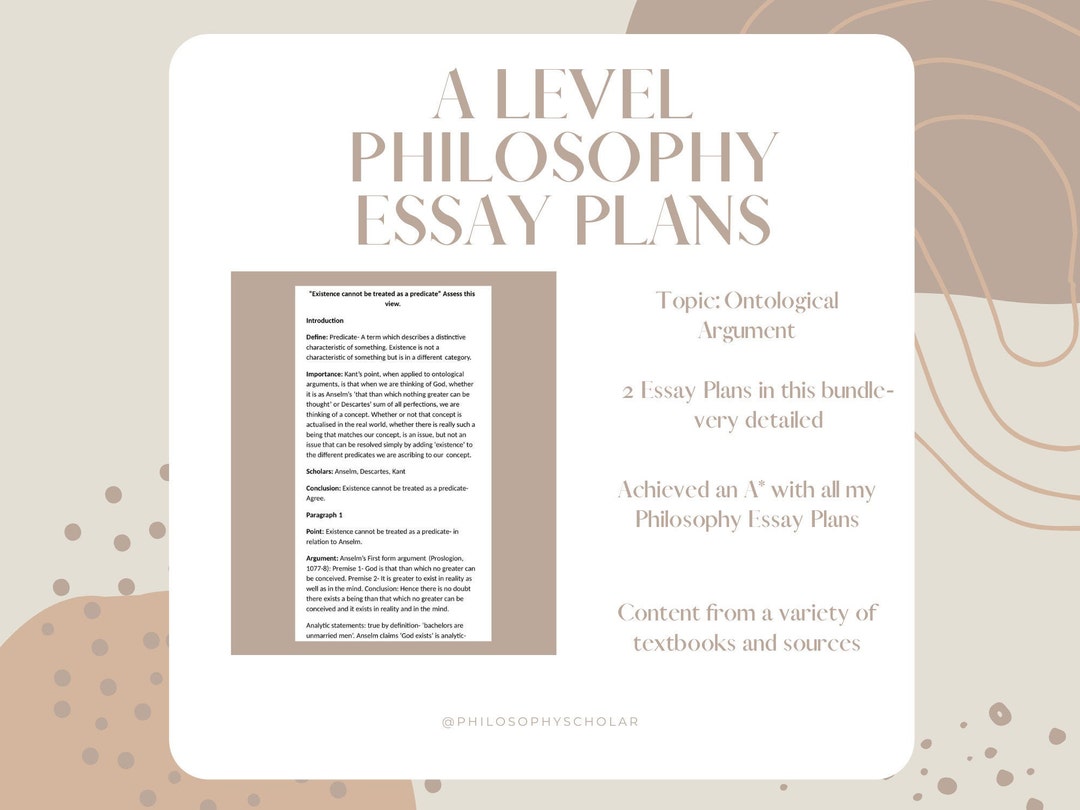 Ontological (arguments From Reason) Essay Plans- Philosophy & Ethics A ...