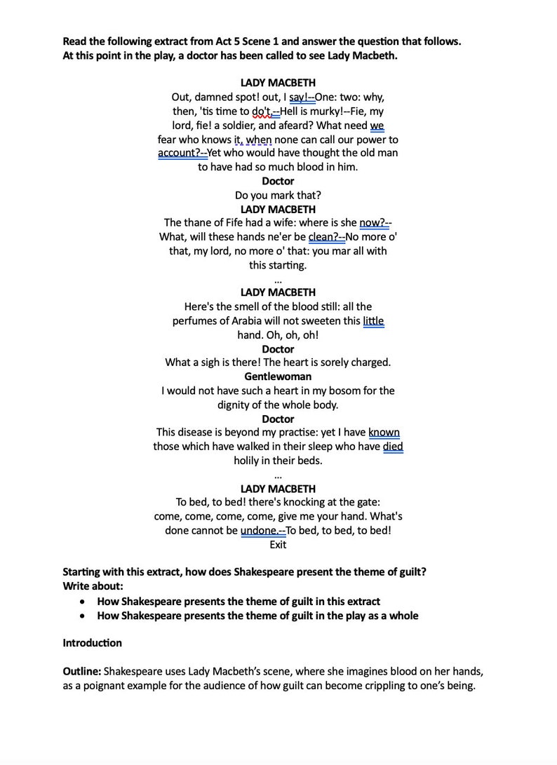 Macbeth Essay Plans GCSE English Literature (characters and Themes) - Etsy
