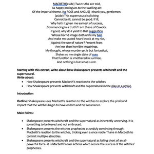 Macbeth Essay Plans GCSE English Literature (characters and Themes) - Etsy