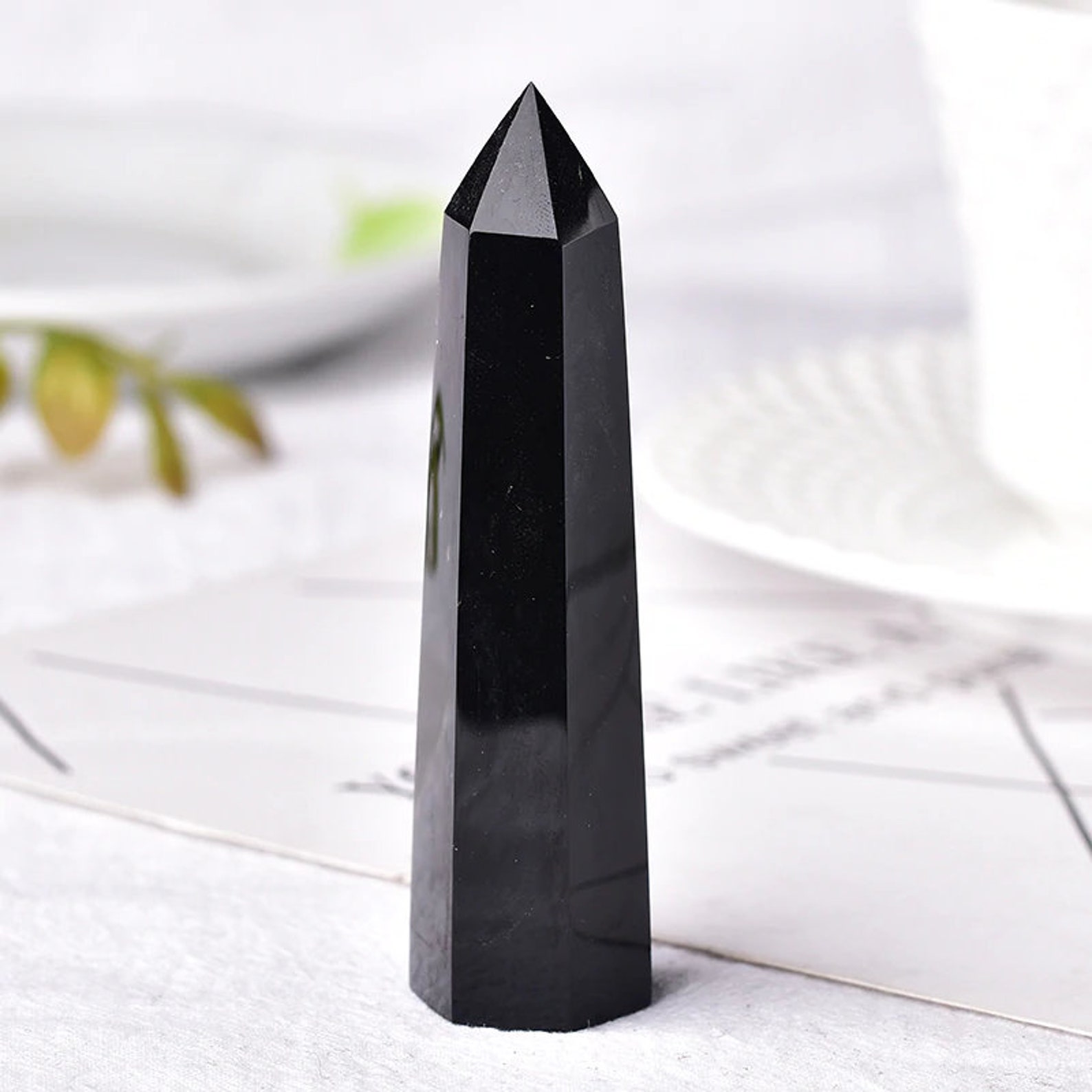 Natural Rock Obsidian Hexagonal Column Crystal Point Mineral - Etsy