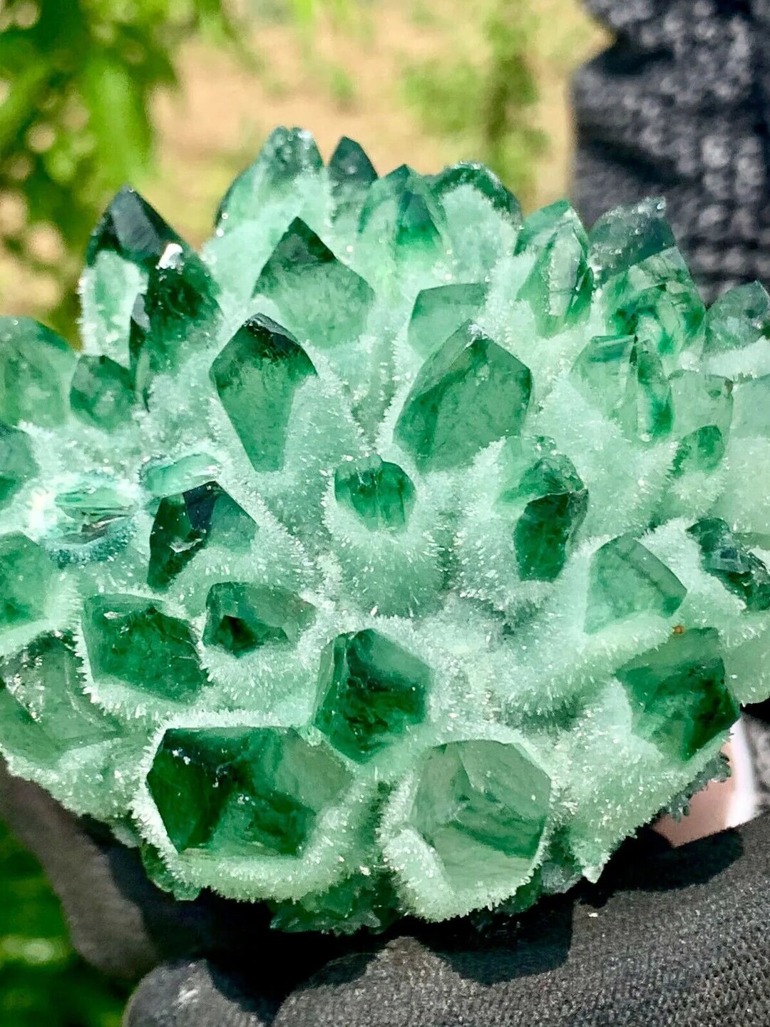 Natural Green Beautiful Phantom Crystal Cluster Mineral - Etsy