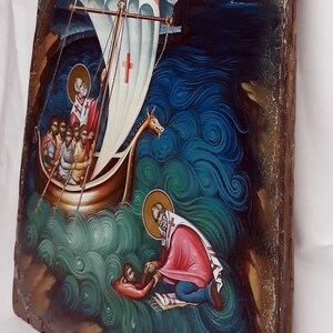 Handpainted Icon of Saint Nicholas Saving the Sailors - Etsy