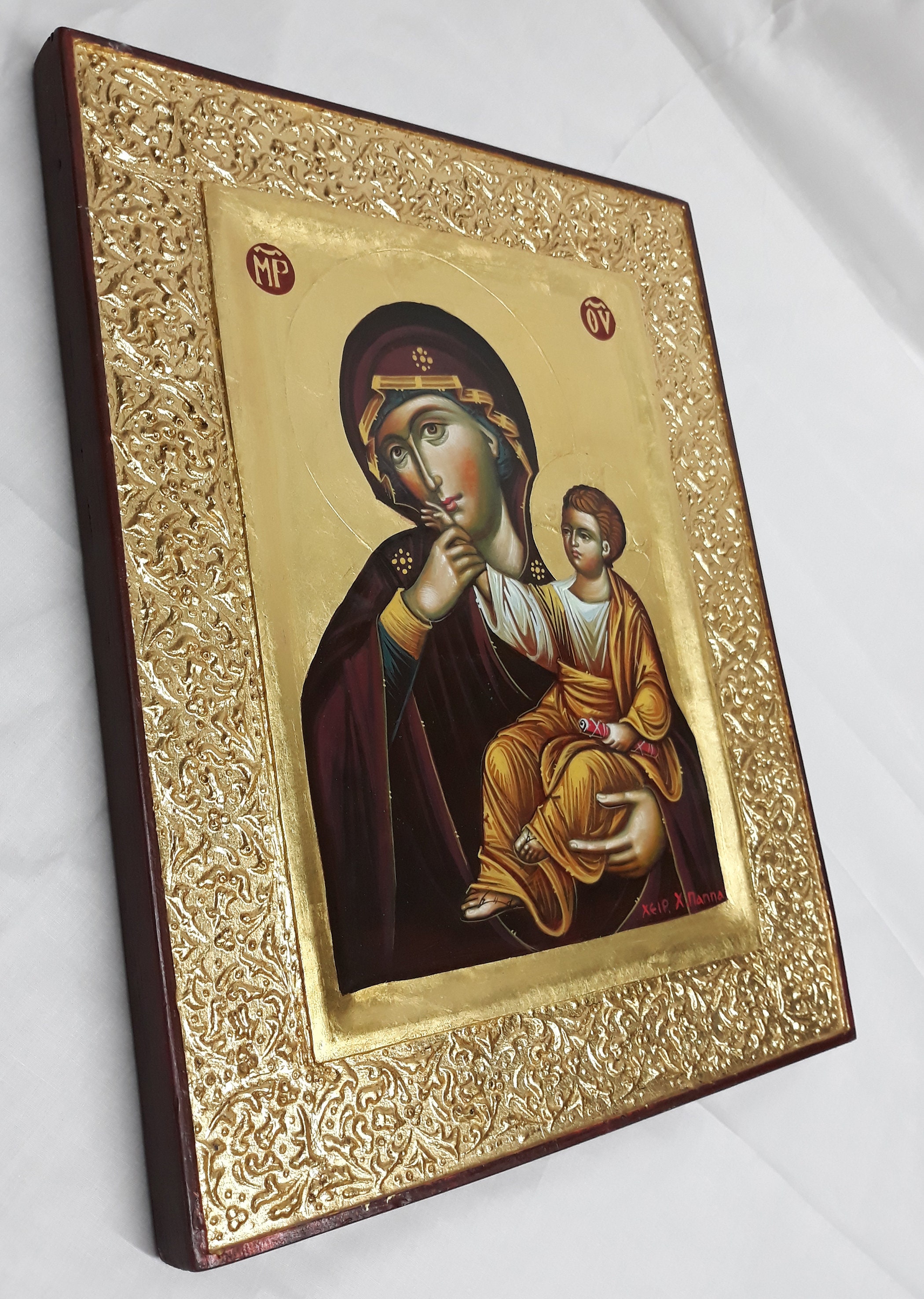 Panagia Paramythia Icon, Virgin Mary Icon,panagia, Handmade Greek ...