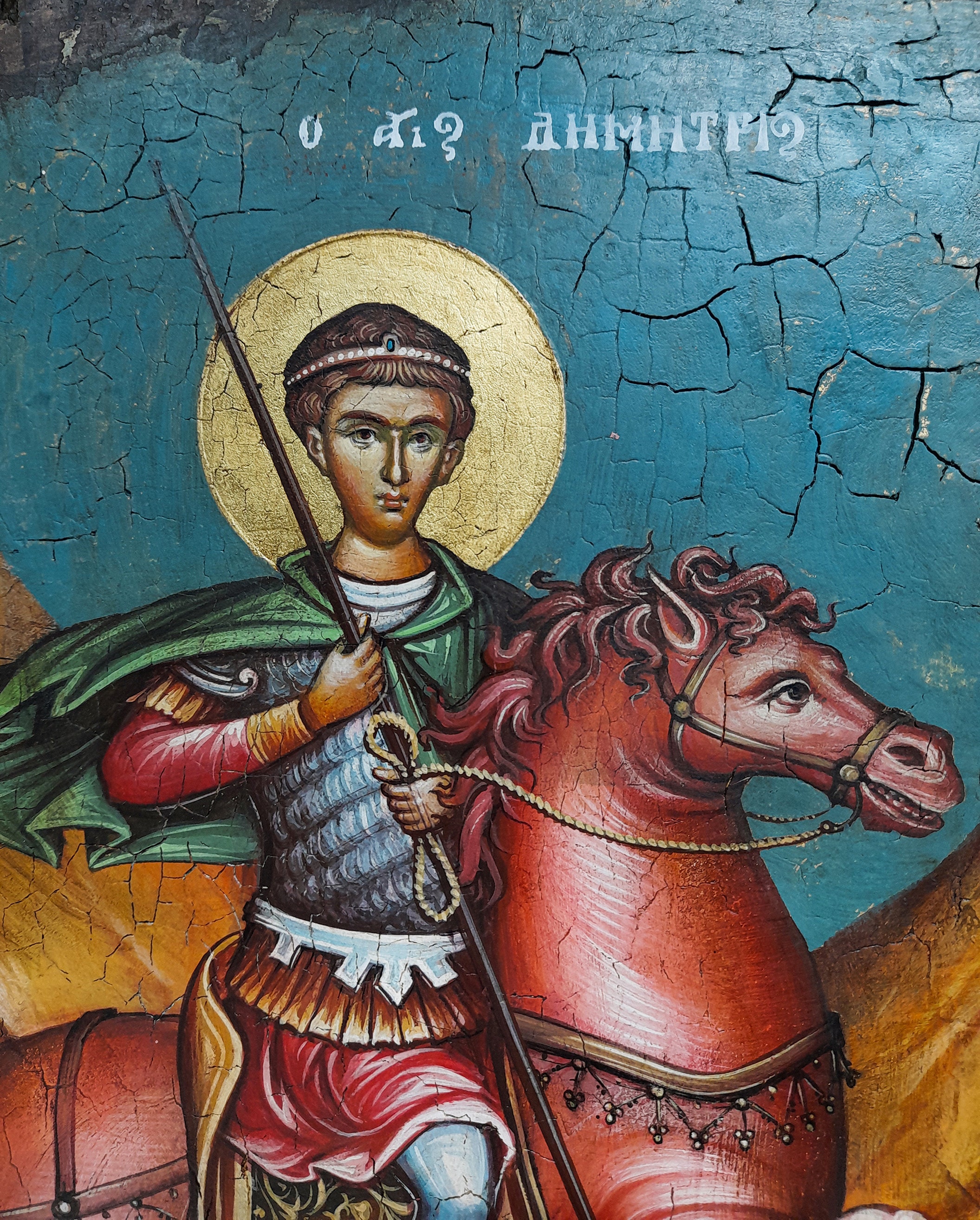 Byzantine Handpainted Icon of Saint Demetrios,agios Dimitrios,Святой ...