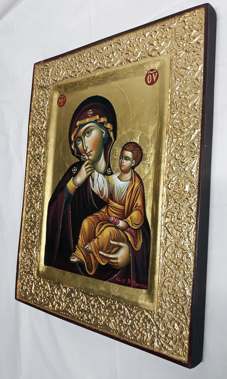 Panagia Paramythia Icon, Virgin Mary Icon,panagia, Handmade Greek Orthodox Icon - Etsy
