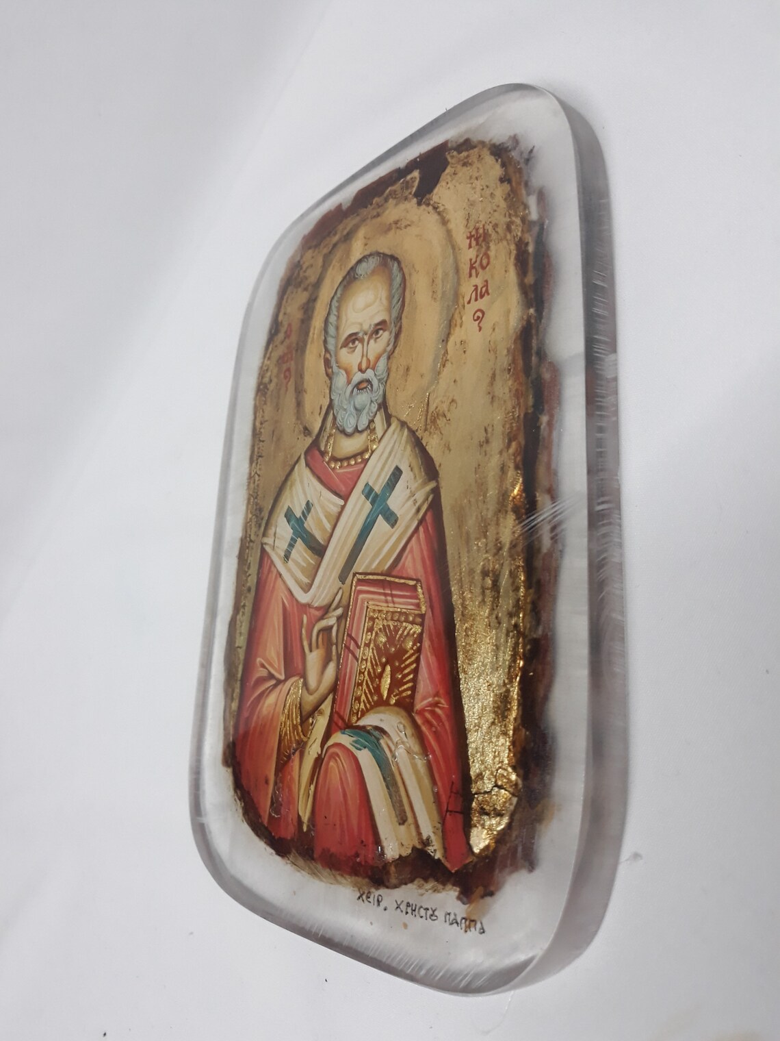Handmade Resin Encased Orthodox Icon of Saint Nicholas .unique Piece - Etsy