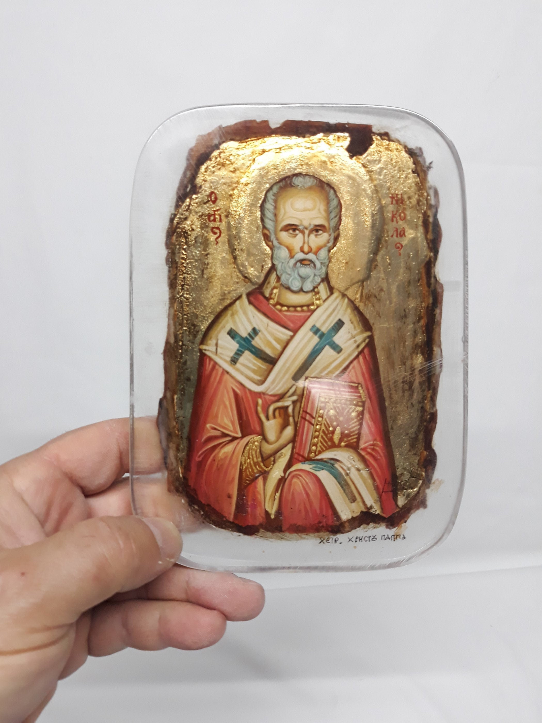 Handmade Resin Encased Orthodox Icon of Saint Nicholas .unique Piece - Etsy