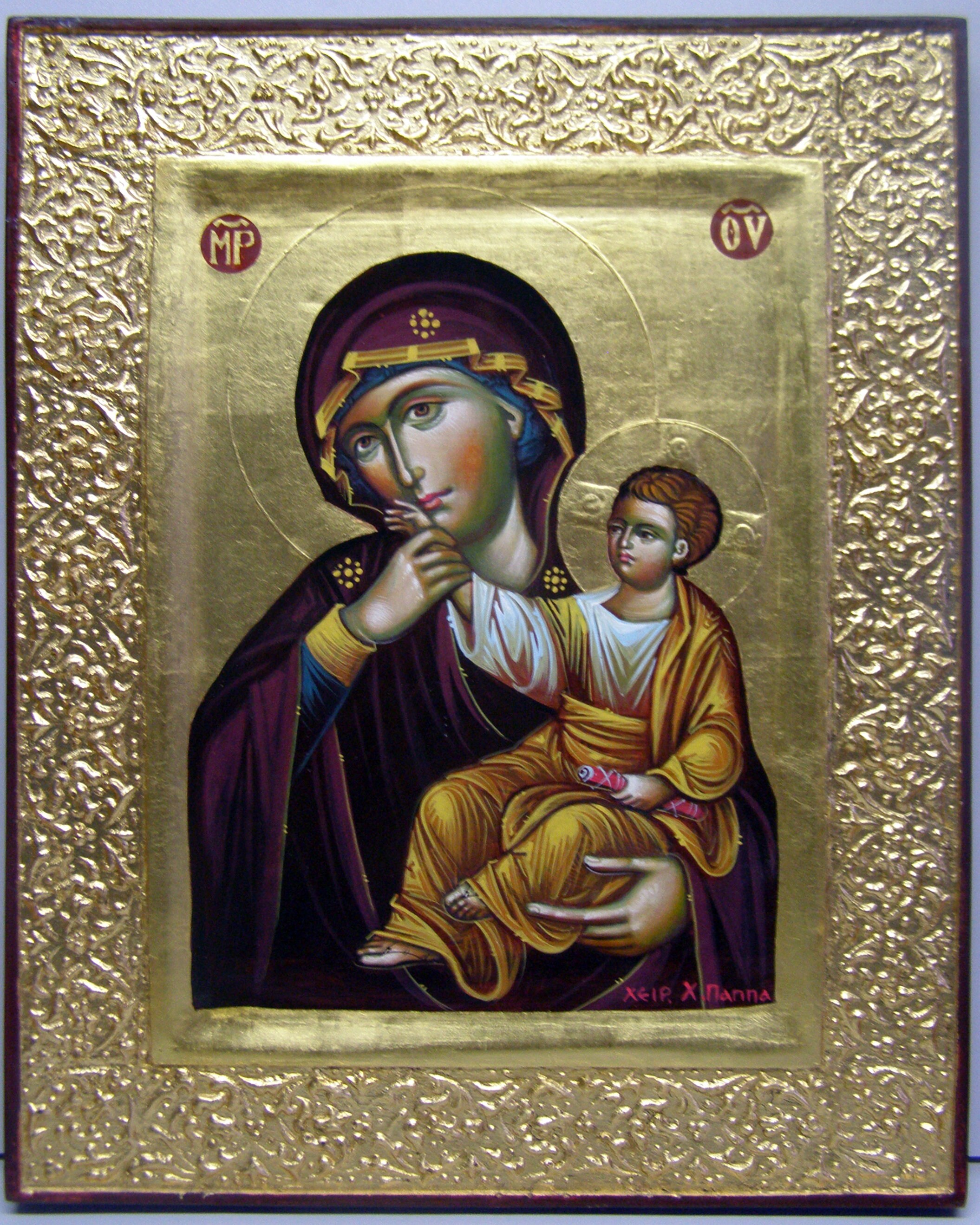 Panagia Paramythia Icon, Virgin Mary Icon,panagia, Handmade Greek ...