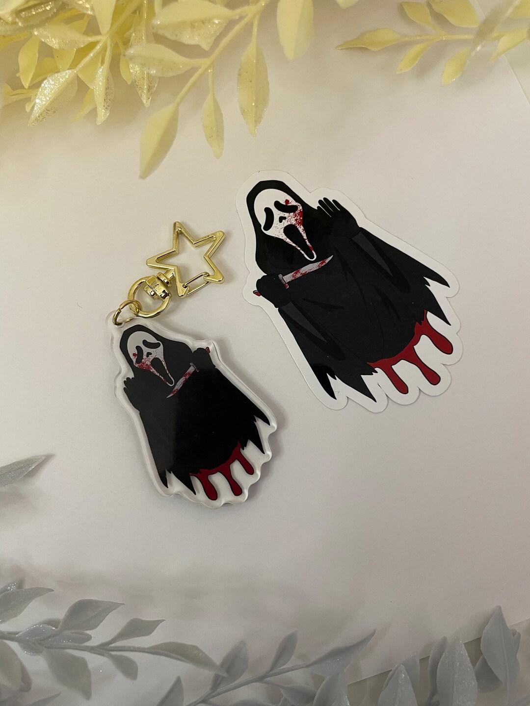Ghostface Charm & Sticker - Etsy