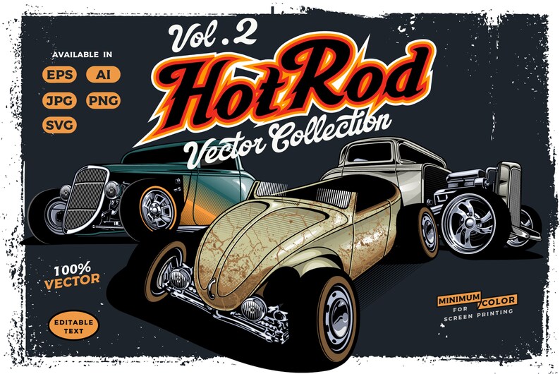 Amazing Hotrod Cars Collection; With Eps, Ai, Jpg, Png and Svg Files - Etsy