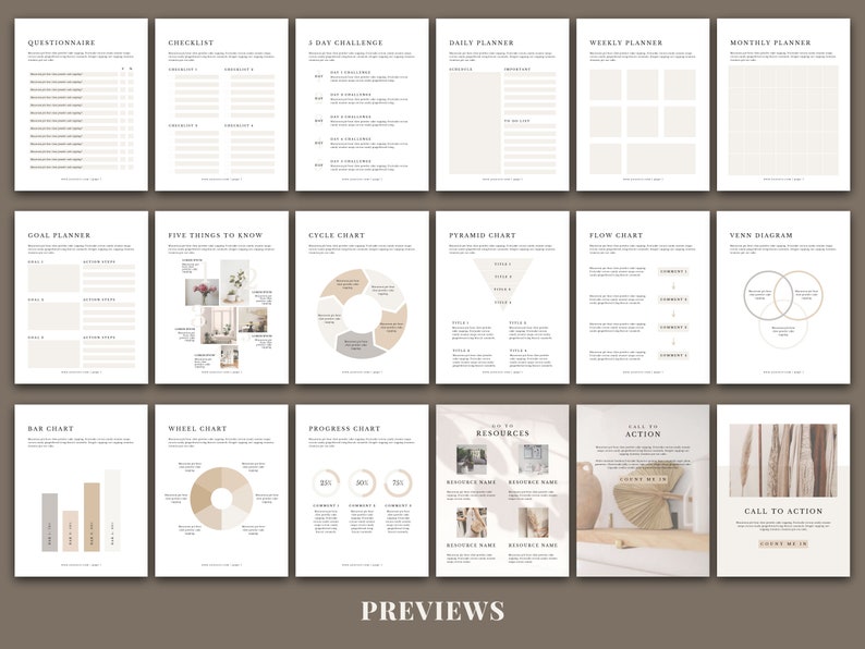 Minimalist Canva Workbook Template, Lead Magnet Worksheet Template, DIY ...