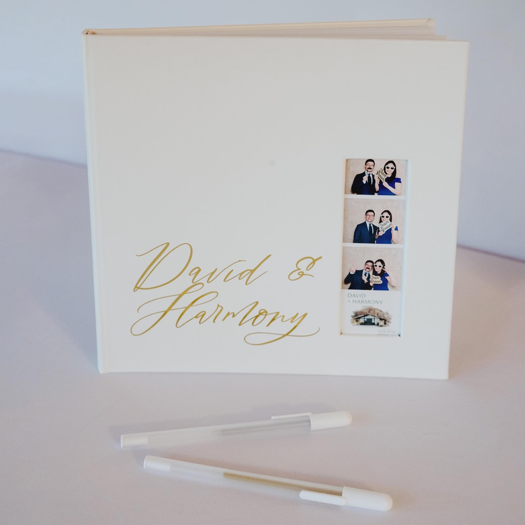 Personalized Wedding Photo Booth Album, 2x6 Photo Strips, Modern ...