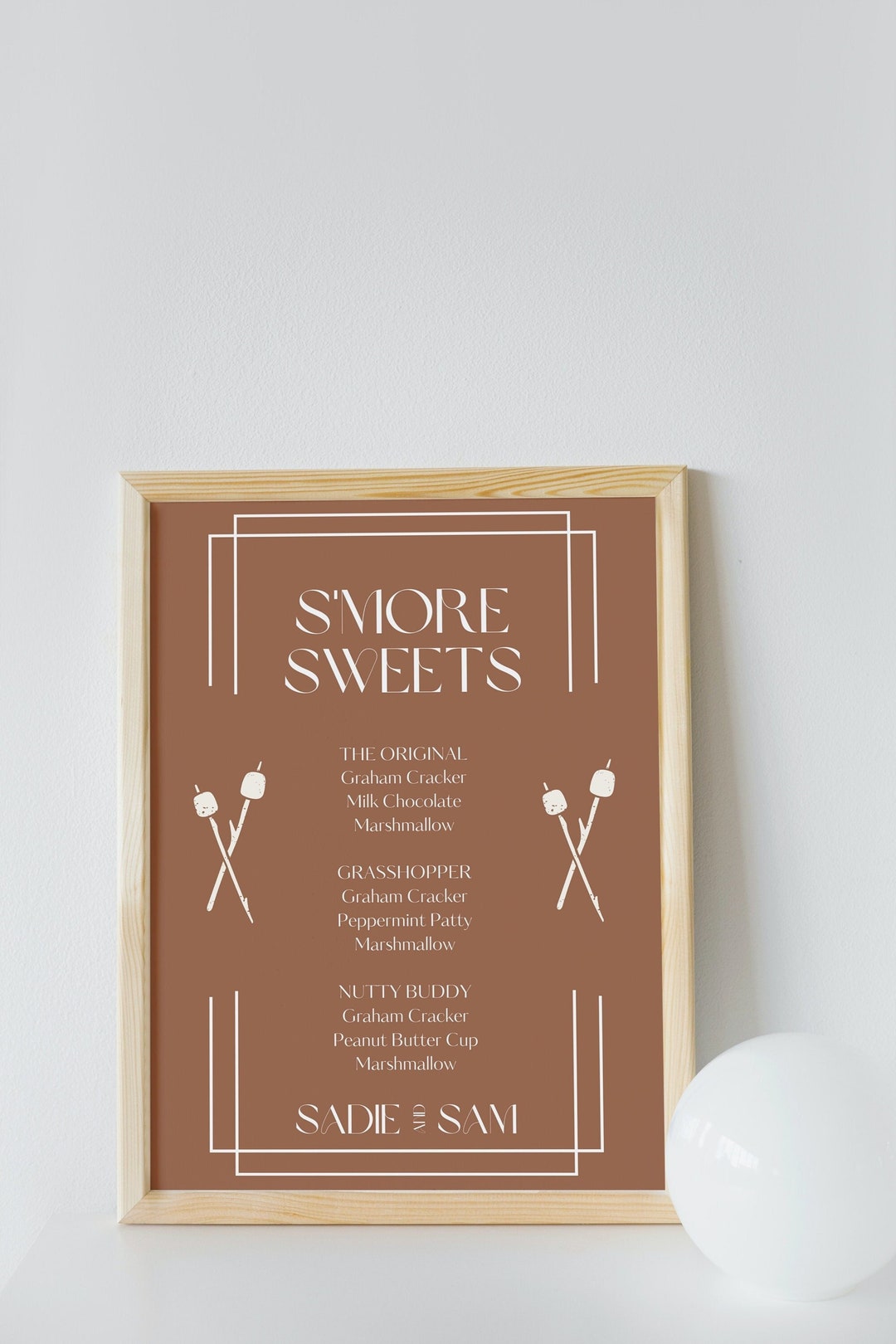 S'mores Bar Sign, Customizable Boho Wedding Dessert Sign, Smore Menu ...