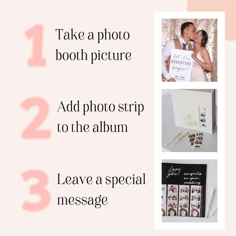Personalized Wedding Photo Album, Interactive Guestbook, Holds 160 ...