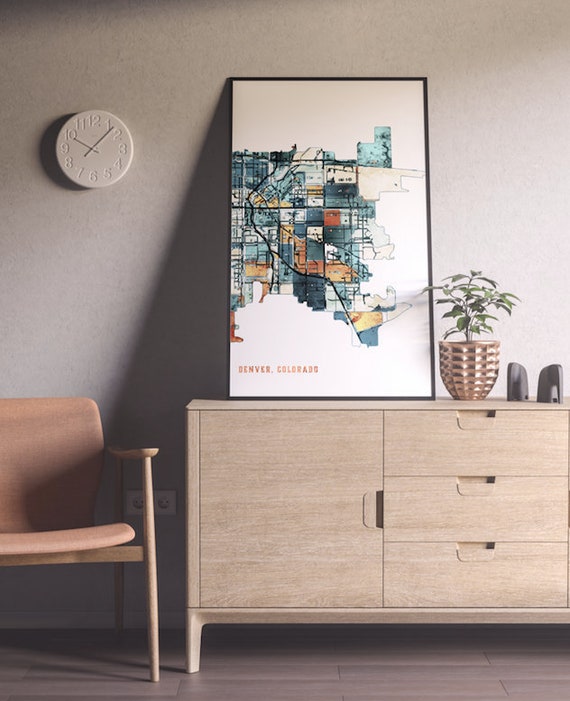 Denver Colorado Map Print Denver Map Art Denver Artwork | Etsy