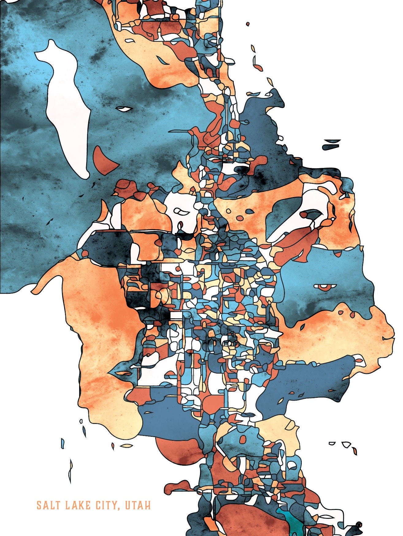 Salt Lake City Map Print / Salt Lake City Art Poster Print / Salt Lake ...