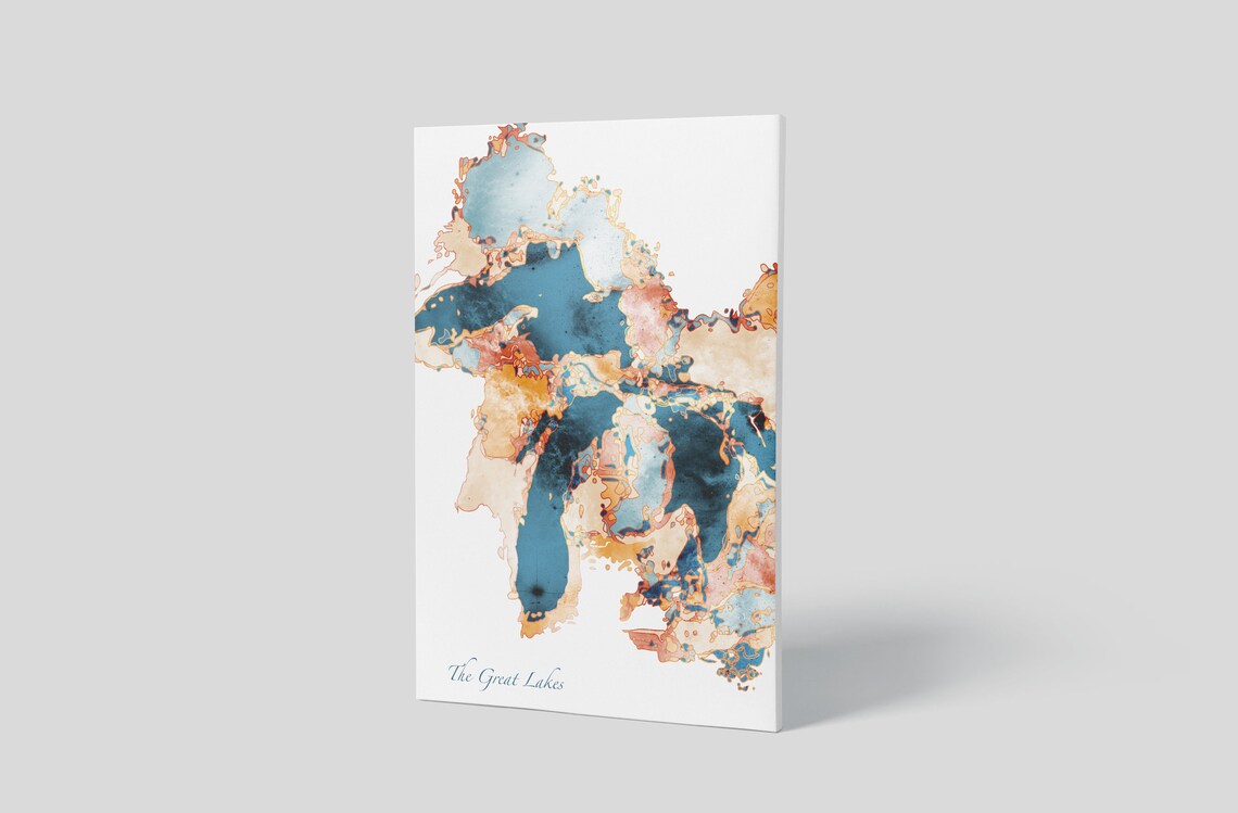 Digital Print the Great Lakes Great Lakes Poster Canvas - Etsy