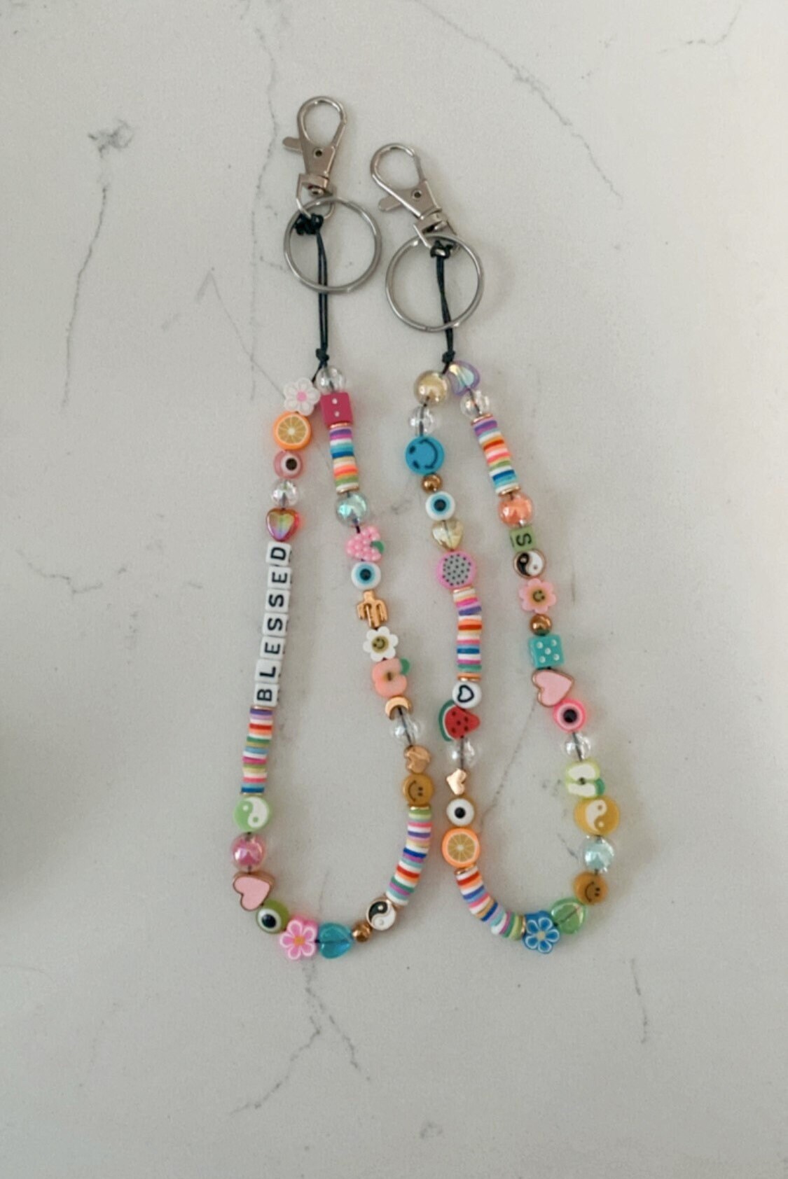 Custom Beaded Keychain | 90s Inspired | Y2K | Rainbow Beaded Keychain ...