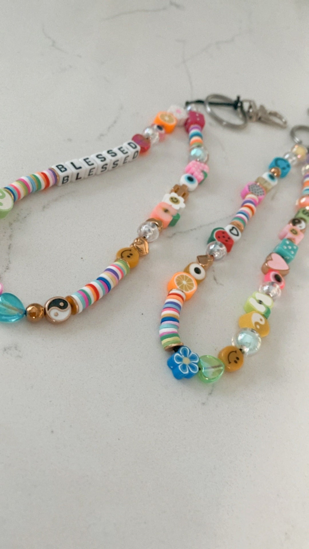 Custom Beaded Keychain | 90s Inspired | Y2K | Rainbow Beaded Keychain ...