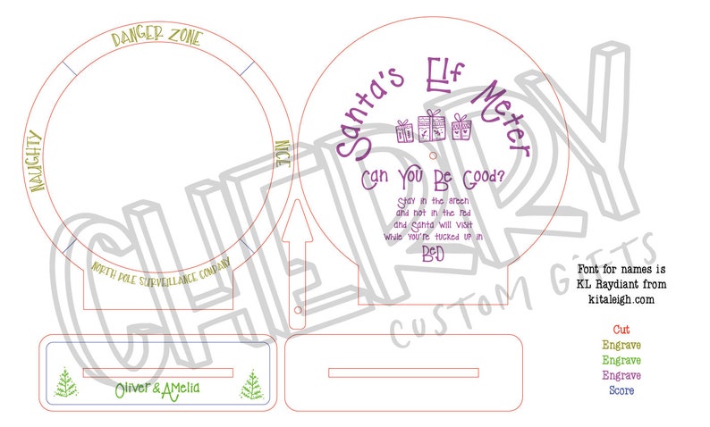 Elf Meter Christmas Digital Cut File | Glowforge File | Christmas SVG ...